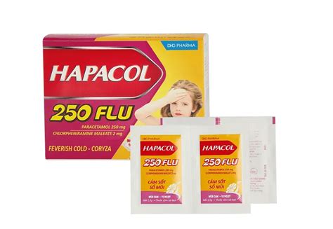 Thuốc Trị Cảm Cúm Hapacol 250 Flu Hộp 24 Gói X 15g