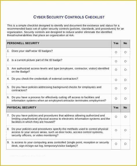 Free Cyber Security Policy Template Of Security Standards Template