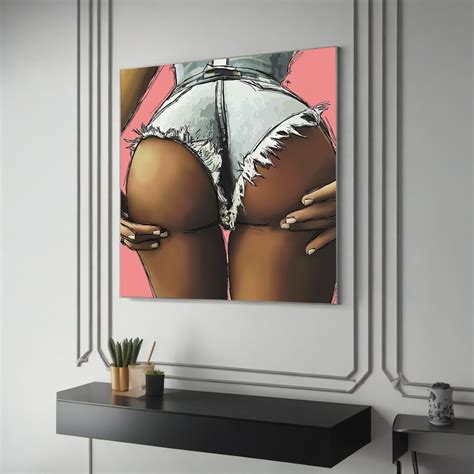 Big Sexy Woman Butt Canvas Painting Erotic Art Decor Wall Art For