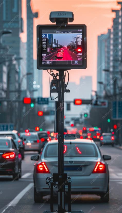Premium Photo Red Light Violation Capture At Night Traffic Camera