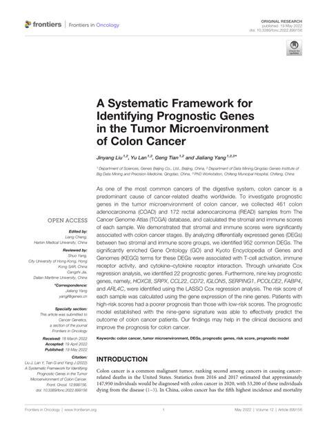 Pdf A Systematic Framework For Identifying Prognostic Genes In The