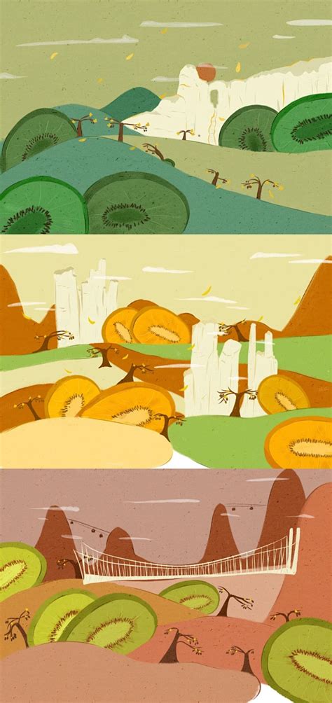 包装插画 猕猴桃 花瓣网