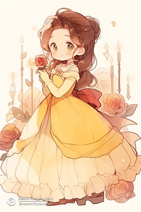 Disney Character In Anime Style Disney Princess Artwork Belle Disney