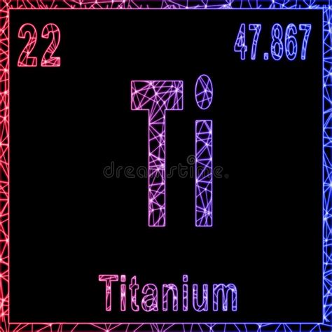 Titanium Chemical Element Sign With Atomic Number And Atomic Weight