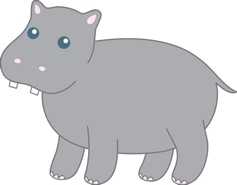 Cute Hippopotamus Free Clip Art