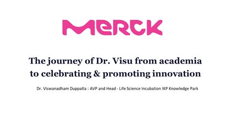 The Journey Of Dr Visu From Academia To Innovation Presentation Free To Download
