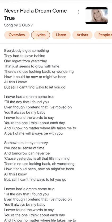 Pin by Kimoanhallen on Music | Dreams come true song, Songs, Lyrics