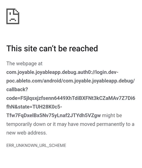 This Site Cant Be Reached Error When My App Hits Callback Url After Login Auth0 Community