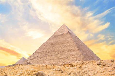 Gran Esfinge En El Contexto De Las Grandes Pirámides De Giza Egipto