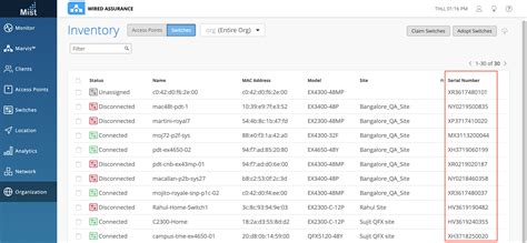 Switch Serial Number Mist
