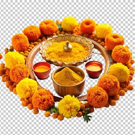 Haldi Color Decor Premium Ai Generated Psd