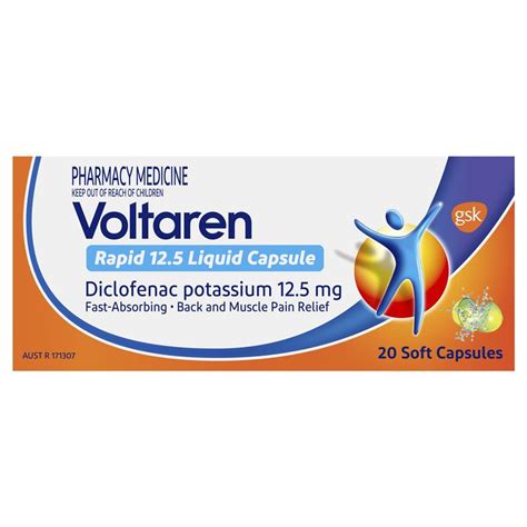Buy Voltaren Rapid 125mg Pain Relief Liquid Capsules 20 Online At