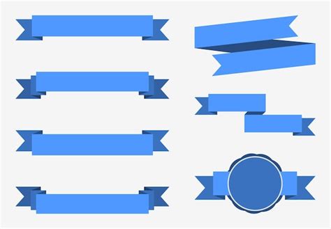 Premium Vector Blue Ribbon Vector Collection Set