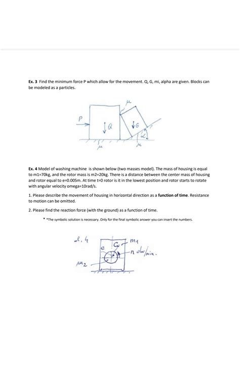 Solved Ex 3 Find The Minimum Force P Which Allow For The