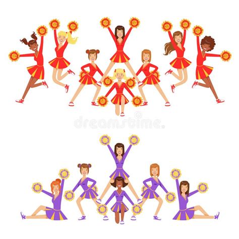 Cheerleader Pyramid 2 Stock Illustration Illustration Of Energy 4851211