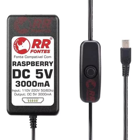 fonte carregador micro usb 5v 3a p raspberry pi pi2 e pi3