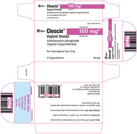 Cleocin Vaginal Ovules Package Insert Prescribing Info Moa