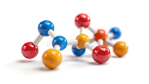 Molécula De Fenilalanina Sobre Fundo Branco Modelo Químico Ilustração