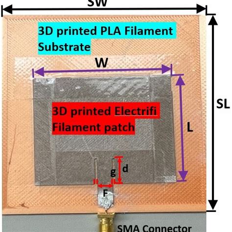 Prototype Of The 3d Printed 02mm Patch Antenna With 02mm Trace