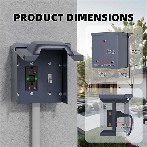 Power Outlet Box With Etl Listed 20 Amp Wrtr Gfci Outlet