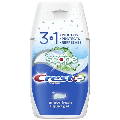 Crest Complete Plus Scope 3 In 1 Whitening Liquid Gel Toothpaste No