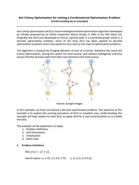 Aco Optimization Algorithm Pdf Discrete Mathematics Numerical Analysis