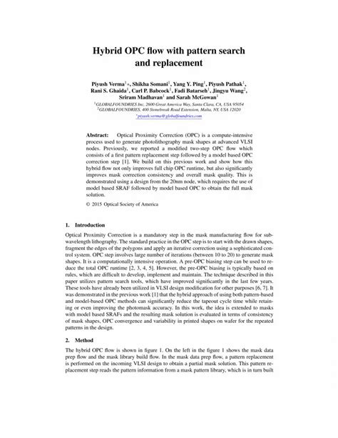 Pdf Hybrid Opc Flow With Pattern Search And Replacement Dokumen Tips