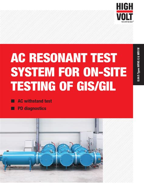 Ac Resonant Test System For On Site Testing Of Gis Gil Product Brochure