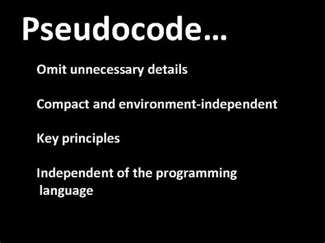 Programming In Pseudocode Advanced Computer Methods For Biologists