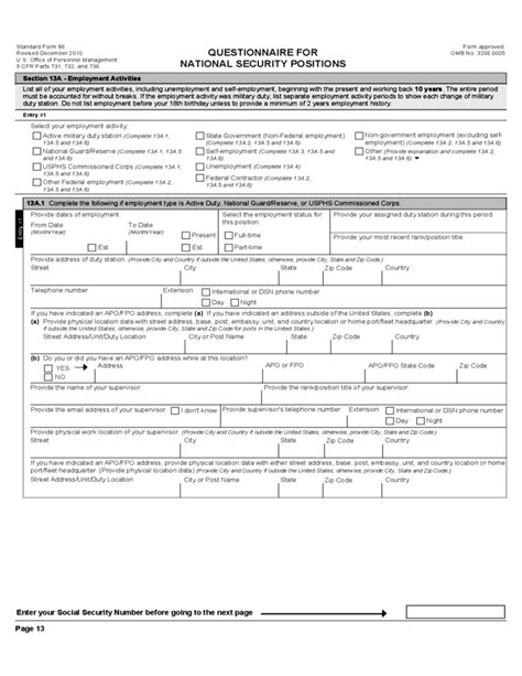 Security Clearance Forms United States Free Download