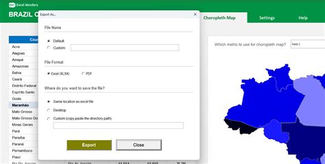 Brazil Choropleth Map Excel Template Excel Wonders Amazing Excel Templates