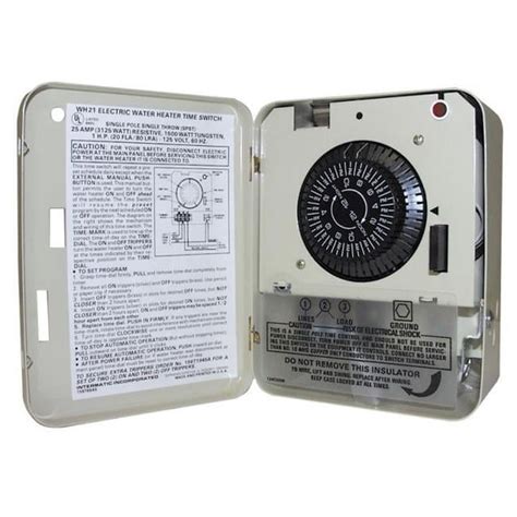 Intermatic Wh21 250v Electric Water Heater Timer With Single Pole
