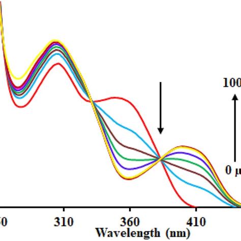 Uv Vis Spectra Of The Probe Bdp 10 μm With 0 100 μm Of Cu²⁺ Ions