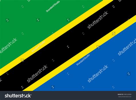 Tanzania Flag Official Colors Proportion Accurate Stock Vector Royalty