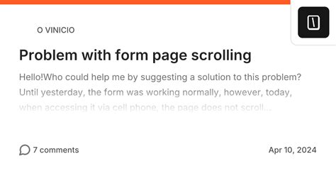 Problem With Form Page Scrolling