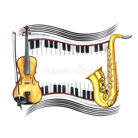 Musical Violin Frame Stock Illustrations 667 Musical Violin Frame