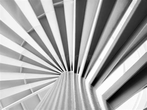 Steel Pattern Curve White Metal Gradation Stairs Structure Architecture