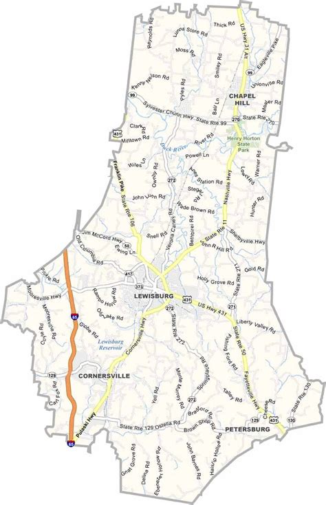 Marshall County Map Tennessee Us County Maps