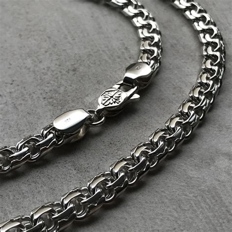 925 Sterling Silver Chain Mens Necklace Men Silver Necklace Women