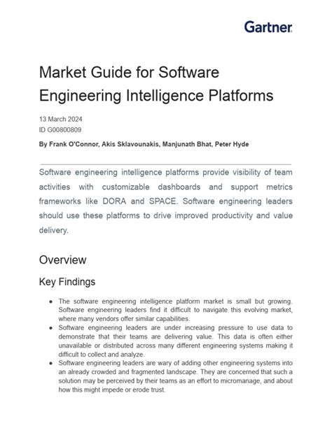 Gartner Market Guide For Software Engineering Intelligence Platforms