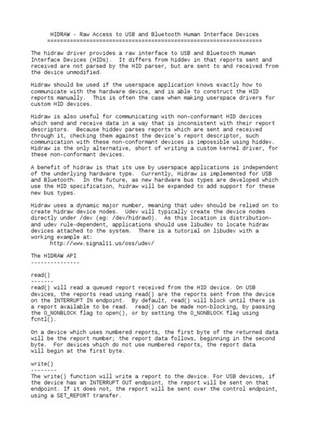 Hidraw Pdf String Computer Science Usb