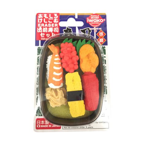 Blister Eraser Takeout Sushi Set Erasers Erasers Goods Of Japan