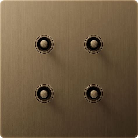 Aviena Toggle Keypad Switch Signature Metal Aged Brass Square Lutron