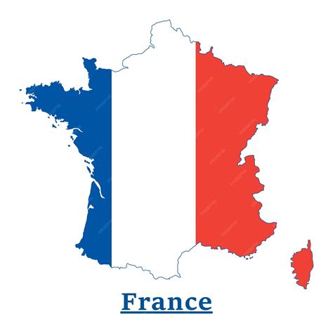 Premium Vector France National Flag Map Design Illustration Of