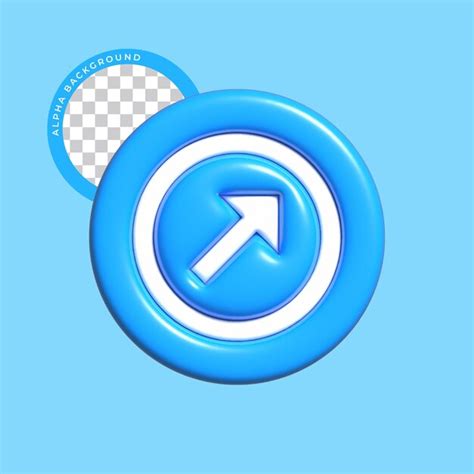 Ícone De Seta 3d No Conceito Azul ícone Isolado Psd Premium