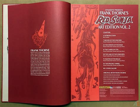 Frank Thornes Red Sonja Art Edition Volume 2 • Artists Edition Index