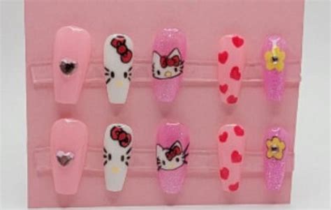 Hello Kitty Press Ons Etsy
