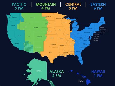 Time Zones Usa Map Of Usa States With Pin And Time Zones