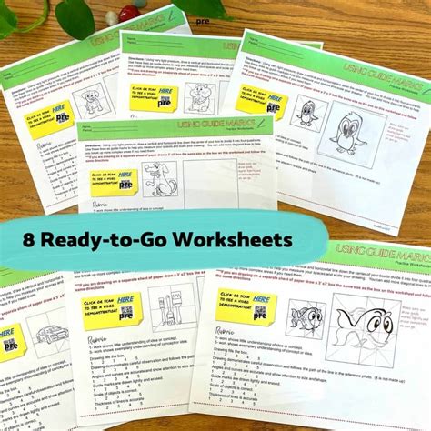 Simple X Grid Drawing Worksheets Middle School Art High School Art