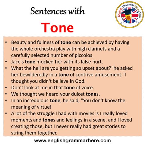 Sentences With Tone Tone In A Sentence In English Sentences For Tone